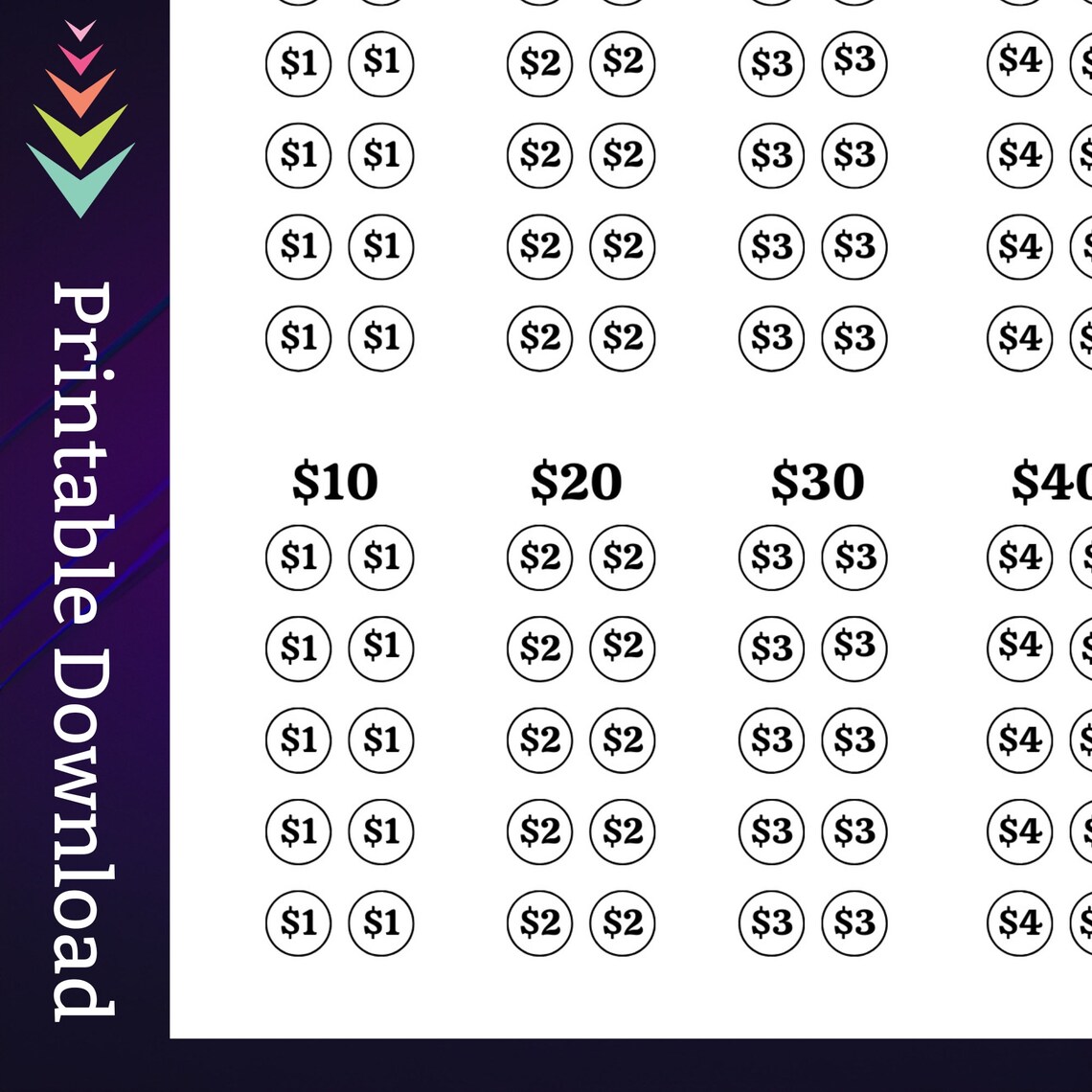 Happy Birthday Savings Challenge Printable for Birthday Party Cash ...