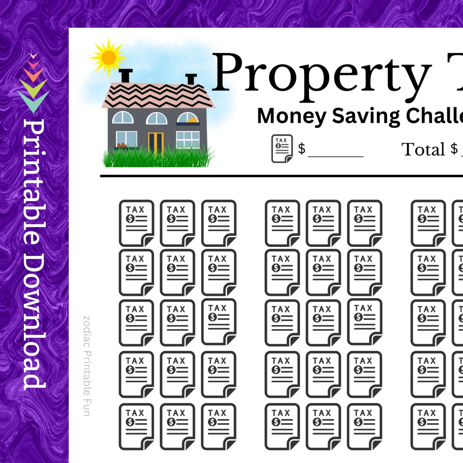 Property Tax Saving Challenge Printable for Real Estate Tax for Cash ...