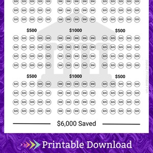 College Planner Savings Challenge Printable University Student Tuition Payment Cash Saving ...