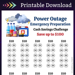 Emergency Kit Savings Challenge Printable for Survival Food Preparation ...