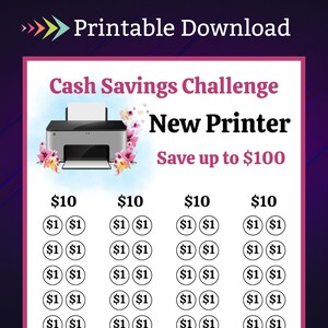 A6 Printer Savings Challenge Printable for Home Office Money Saving ...