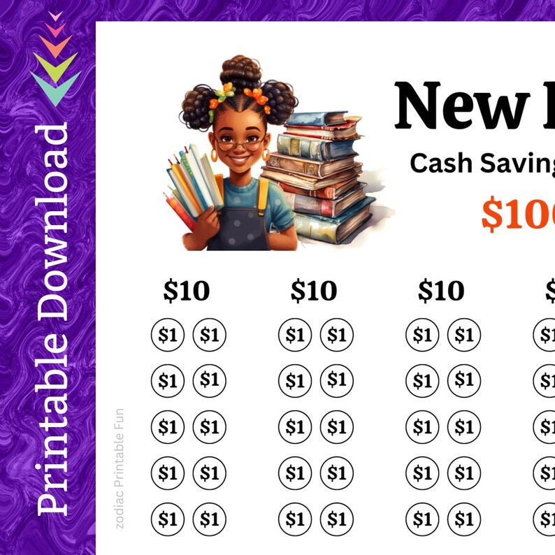 Book Savings Challenge Printable Reading Planner Money Saving - Etsy