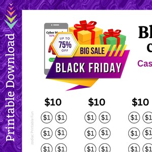 Black Friday Savings Challenge Printable for Big Sales Day for Cyber ...