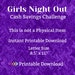 Girls Night Out Savings Challenge Printable for Girls Night Out Money ...