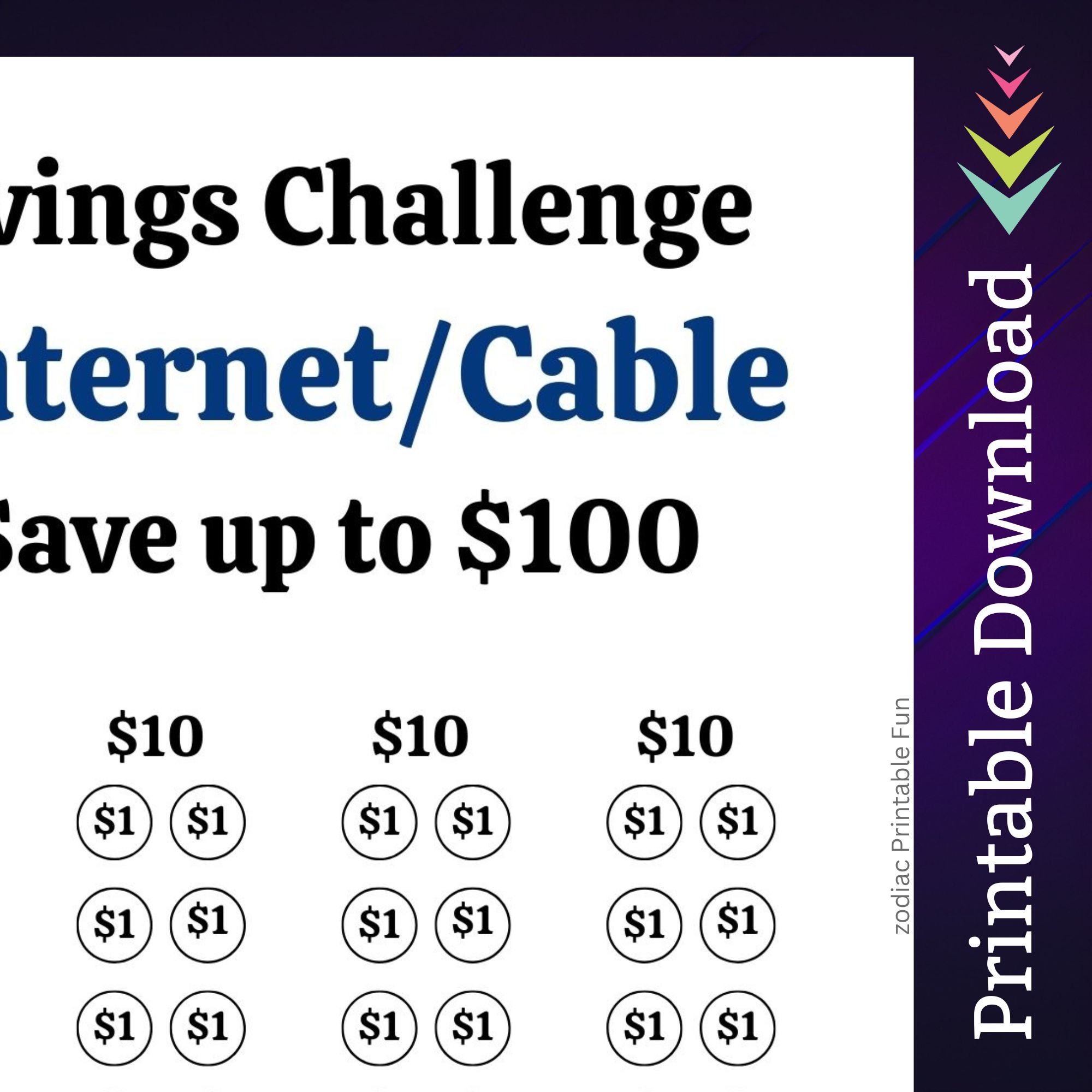 Internet Cable Savings Challenge Printable for Home Wi-fi Network Bill ...