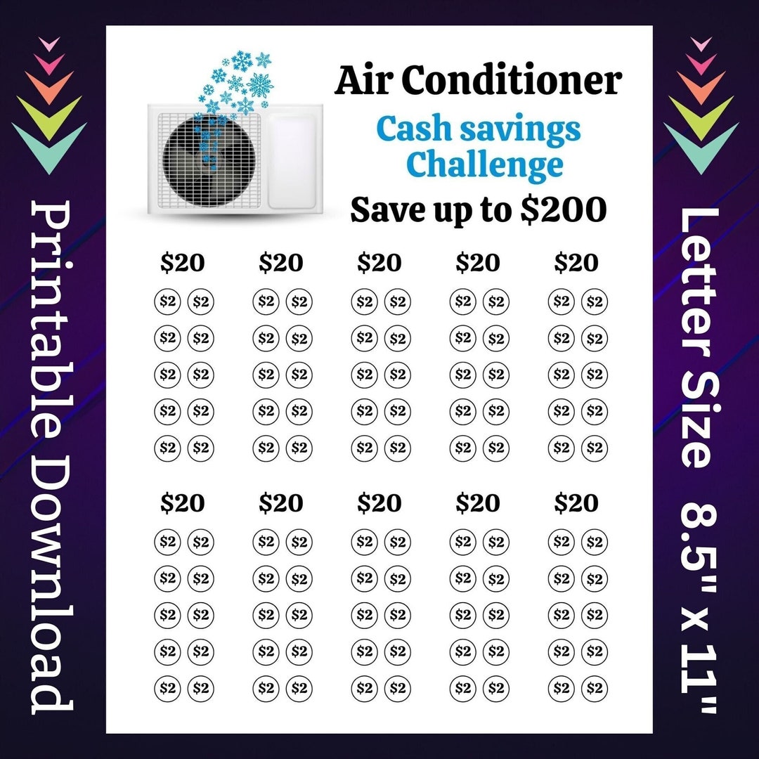 Air Conditioner Savings Challenge Printable for Home AC Unit Money ...