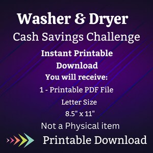 Washer & Dryer Savings Challenge Printable for Home Laundry Room ...