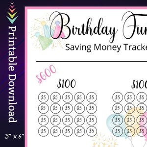 A6 Savings Challenge Printable Insert for Happy Birthday Money Saving ...