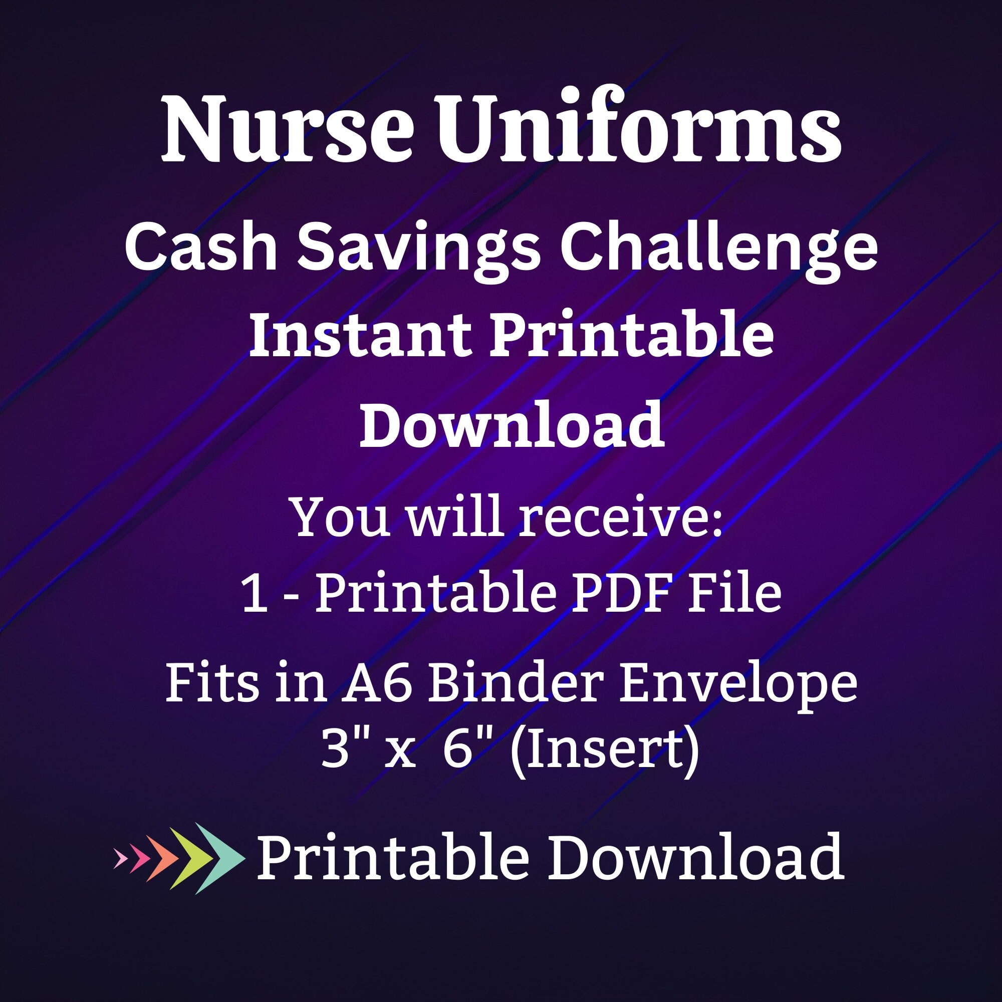 A6 Nurse Uniform Savings Challenge Printable for Medical Scrubs Money ...