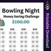 Bowling Night Savings Challenge Printable for Family Game Night Out ...