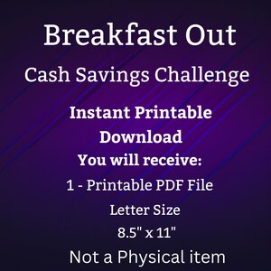 Breakfast Savings Challenge Printable for Morning Breakfast Food Money ...