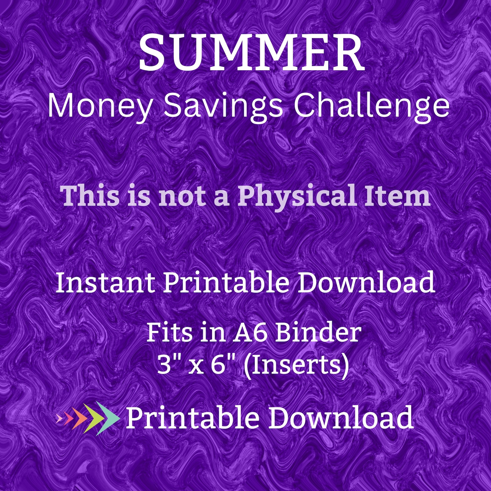 Summer Savings Challenge Tracker Printable Insert | A6 Mini Savings ...