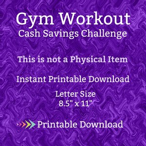 Workout Planner Savings Challenge Printable for Home Gym Fitness ...