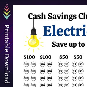 Electric Bill Savings Challenge Printable for Home Power Utilities ...