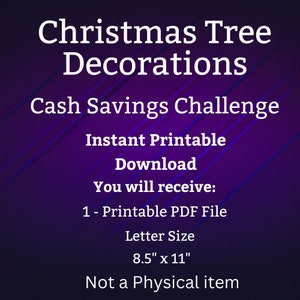 Christmas Tree Ornaments Savings Challenge Printable for Holiday Tree ...