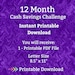 12 Month Savings Challenge Printable - Etsy