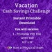 Family Vacation Cash Savings Challenge Printable Travel - Etsy