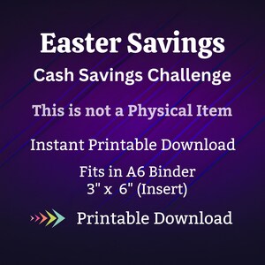 A6 Easter Savings Challenge Printable for Kids Easter Basket Cash ...