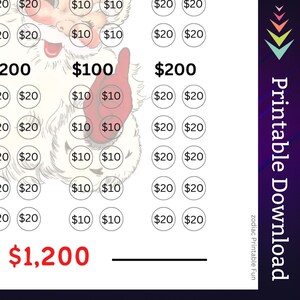 Save Money for Christmas Challenge Printable for Holiday Countdown Cash ...
