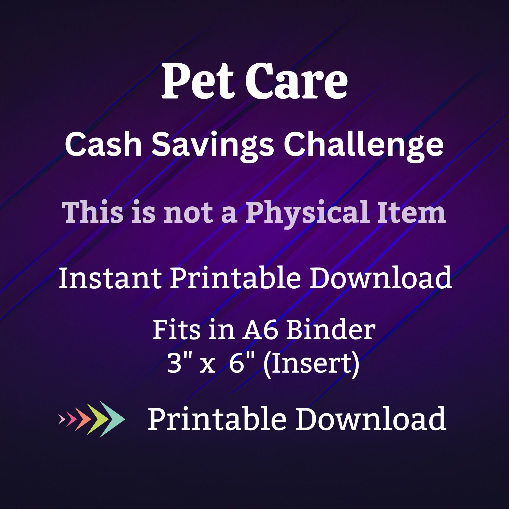 A6 Pet Care Savings Challenge Printable Bundle for Cat and Dog Supplies ...