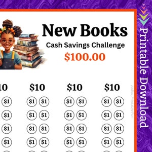 A6 Book Savings Challenge Printable Reading Planner Money Saving Fund ...
