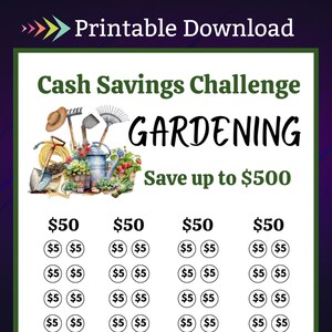 A6 Gardening Savings Challenge Printable for Yard Maintenance Money ...