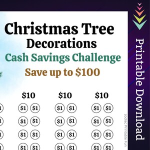 Christmas Tree Ornaments Savings Challenge Printable for Holiday Tree ...