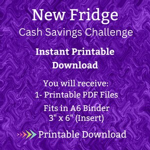 A6 Savings Challenge Printable Insert for New Kitchen Refrigerator ...