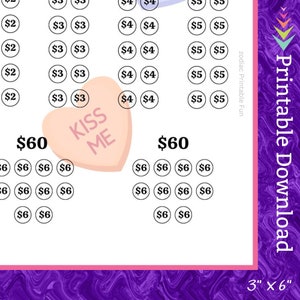 A6 Valentine Savings Challenge Printable Budget Binder Insert Money ...