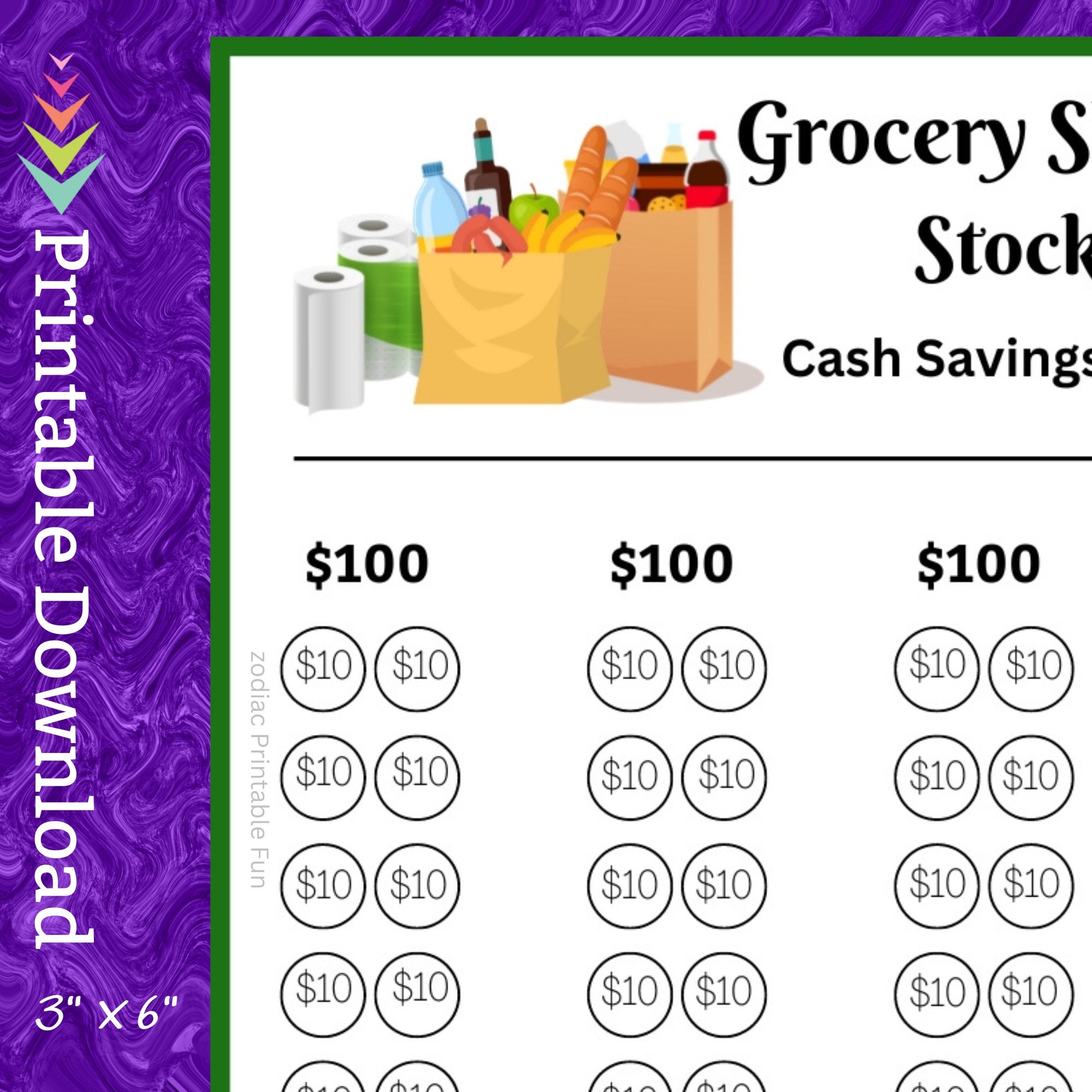 Grocery Food Shopping Savings Challenge Tracker Printable - Etsy