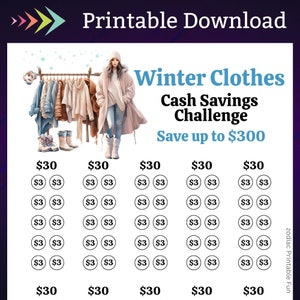 Women Winter Clothes Savings Challenge Printable for Ladies Warm Winter ...