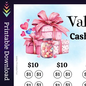 Valentine Day Savings Challenge Printable for Couples Date Night Money ...