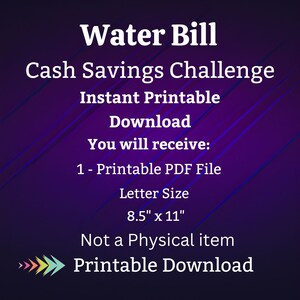 Water Bill Savings Challenge Printable for Home Utilities Money Saving ...
