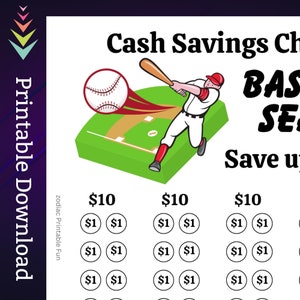 Baseball Savings Challenge Printable for Team Sports Money Saving ...