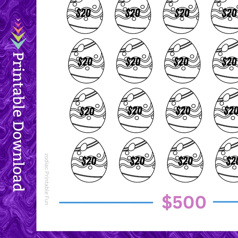 Easter Saving Challenge Printable for Easter Basket Easter Egg Hunt for ...