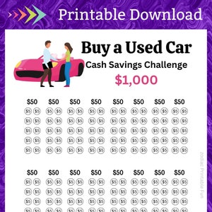 New Driver Savings Challenge Printable for Used Car Money Saving Fund ...
