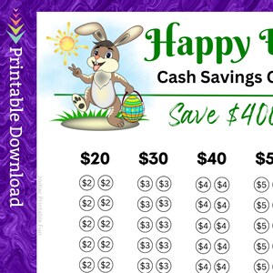Easter Saving Challenge Printable for Easter Basket Easter Egg Hunt for ...