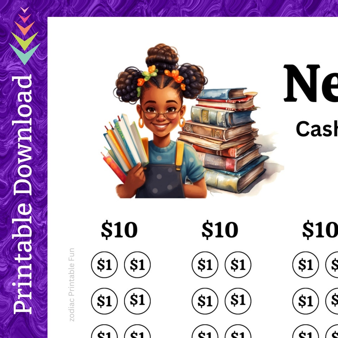 Book Savings Challenge Printable Reading Planner Money Saving Fund for ...