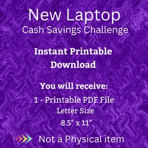Laptop Savings Challenge Printable College School Student Computer ...