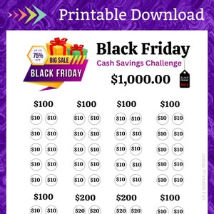 Black Friday Savings Challenge Printable Holiday Gift Money Saving ...