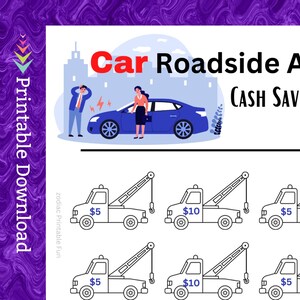 Car Savings Challenge Printable for Car Emergency Roadside Assistance ...