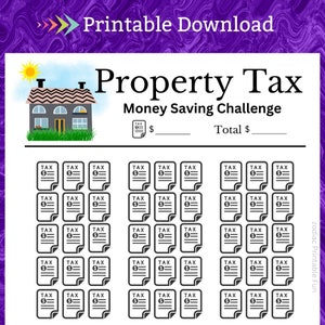Property Tax Saving Challenge Printable for Real Estate Tax for Cash ...