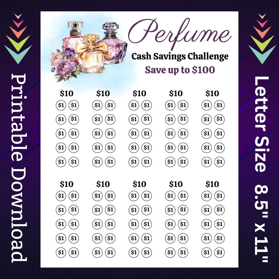 Perfume Savings Challenge Printable for Women Sweet Perfume Spray Scent ...