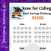A6 College Savings Challenge Printable Insert for School Student ...