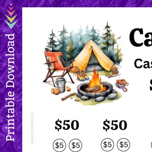 Camping Trip Savings Challenge Printable for Family Road Trip Money ...