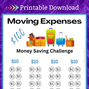 Moving Planner A6 Savings Challenge Printable Insert for Budget Binder ...