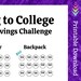 College Planner Savings Challenge Printable for Dorm Room Essentials Money Saving Fund for ...