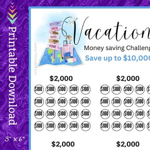 A6 Family Vacation Cash Savings Challenge Printable for Saving Money ...