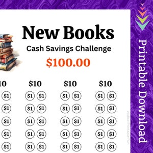Book Savings Challenge Printable Reading Planner Money Saving Fund for ...