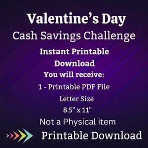 Valentine Day Savings Challenge Printable for Couples Date Night Money ...